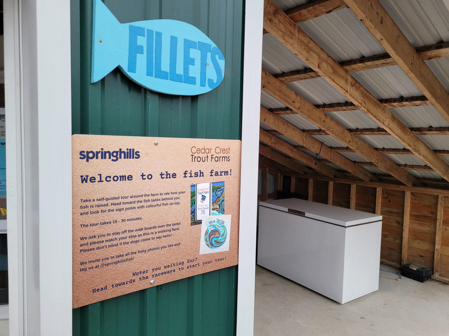 Visit the fish store or take a farm tour! - Springhills Fish
